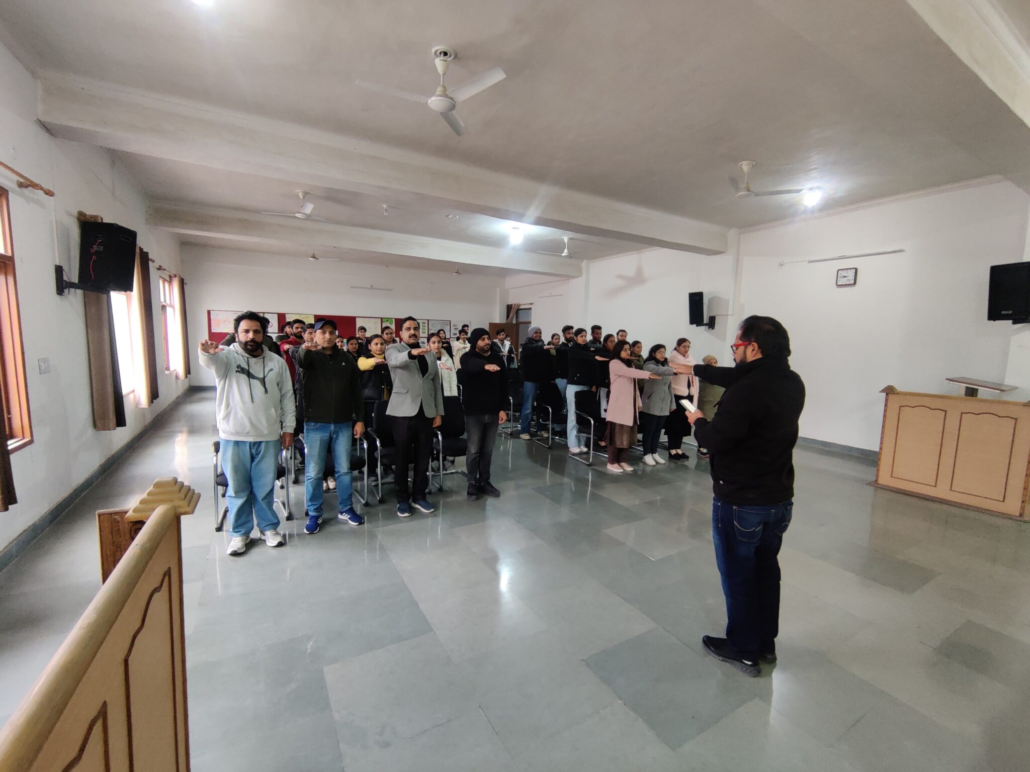 Oath taken by students on completion of 75 years of adoption of ...
